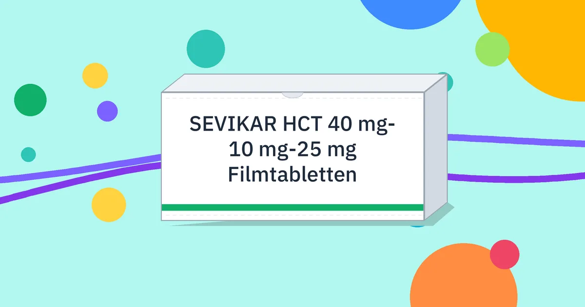 Symbolbild: Packung mit der Aufschrift SEVIKAR HCT 40 mg-10 mg-25 mg Filmtabletten (PZN 10934264) – Verfügbarkeit und Bezug in Apotheken in Frankfurt am Main