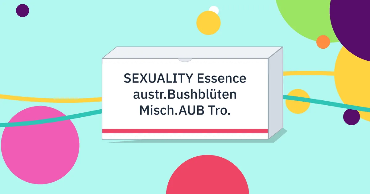 Symbolbild: Packung mit der Aufschrift SEXUALITY Essence austr.Bushblüten Misch.AUB Tro. (PZN 05000967) – Verfügbarkeit und Bezug in Apotheken in Frankfurt am Main