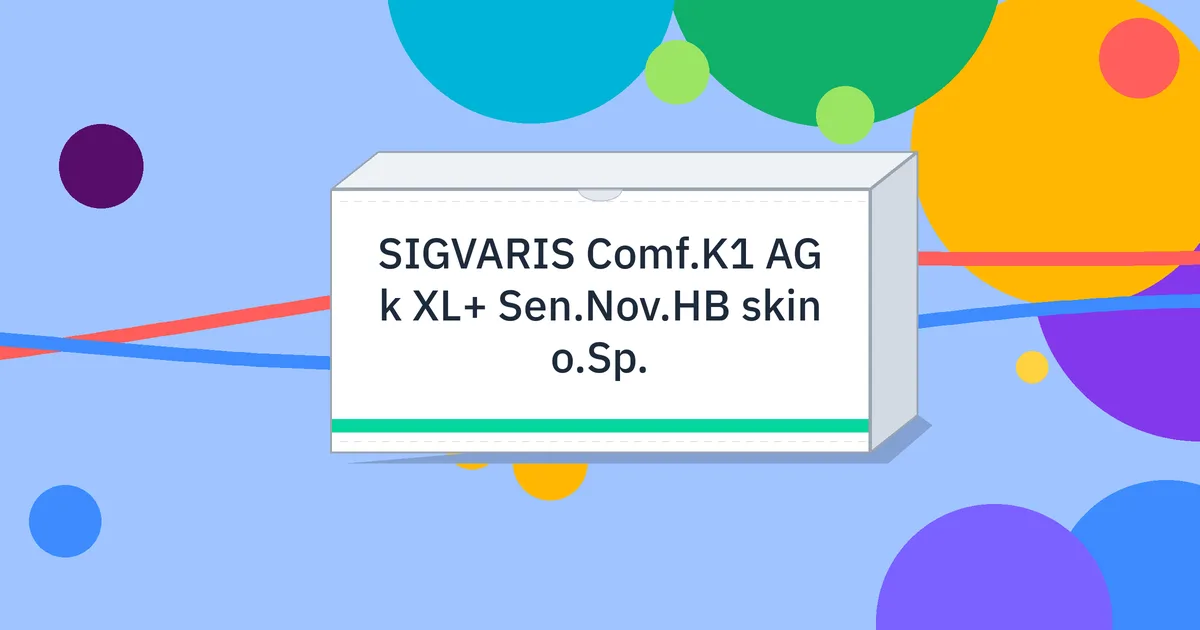Symbolbild: Packung mit der Aufschrift SIGVARIS Comf.K1 AG k XL+ Sen.Nov.HB skin o.Sp. (PZN 17102489) – Verfügbarkeit und Bezug in Apotheken in Frankfurt am Main