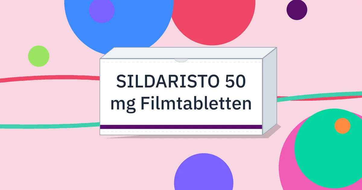 Symbolbild: Packung mit der Aufschrift SILDARISTO 50 mg Filmtabletten (PZN 05599496) – Verfügbarkeit und Bezug in Apotheken in Frankfurt am Main