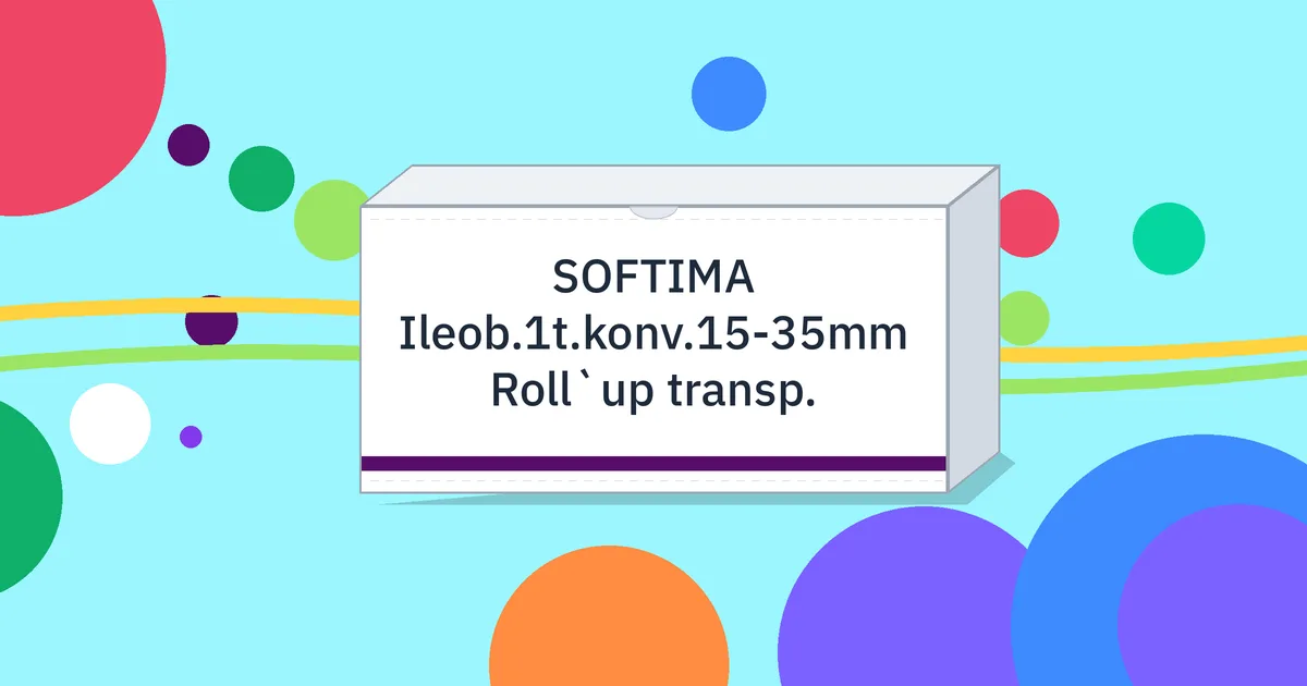Symbolbild: Packung mit der Aufschrift SOFTIMA Ileob.1t.konv.15-35mm Roll`up transp. (PZN 17953164) – Verfügbarkeit und Bezug in Apotheken in Frankfurt am Main