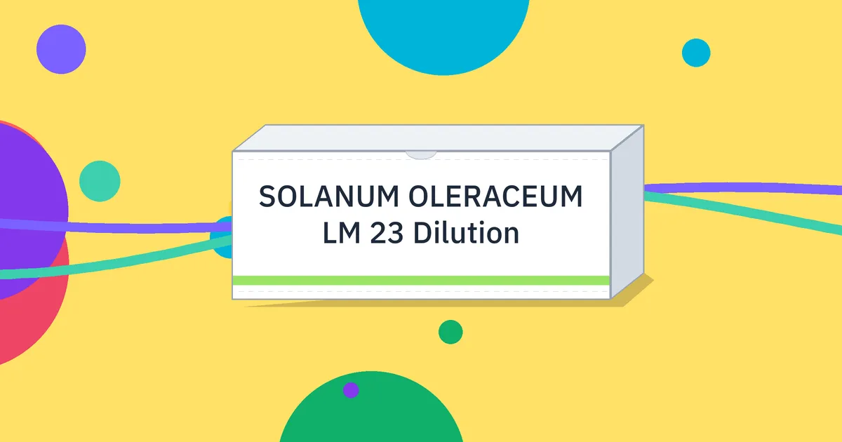 Symbolbild: Packung mit der Aufschrift SOLANUM OLERACEUM LM 23 Dilution (PZN 13193466) – Verfügbarkeit und Bezug in Apotheken in Frankfurt am Main