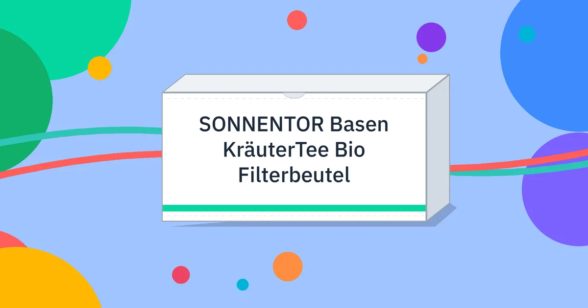 Symbolbild: Packung mit der Aufschrift SONNENTOR Basen KräuterTee Bio Filterbeutel (PZN 18902022) – Verfügbarkeit und Bezug in Apotheken in Frankfurt am Main