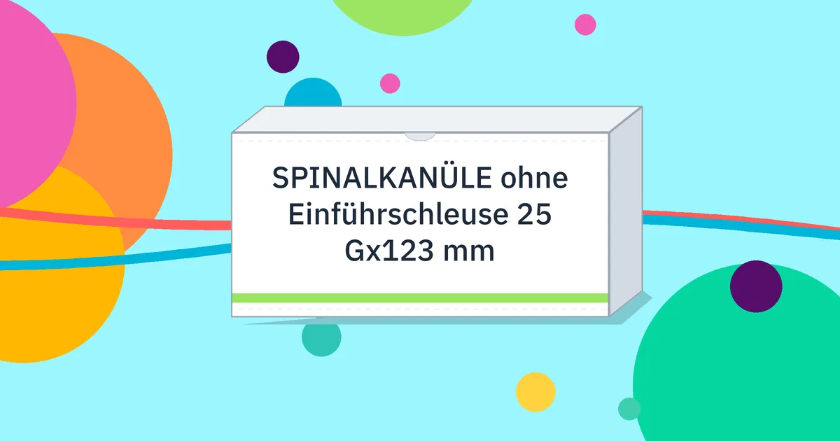 Symbolbild: Packung mit der Aufschrift SPINALKANÜLE ohne Einführschleuse 25 Gx123 mm (PZN 03946083) – Verfügbarkeit und Bezug in Apotheken in Frankfurt am Main