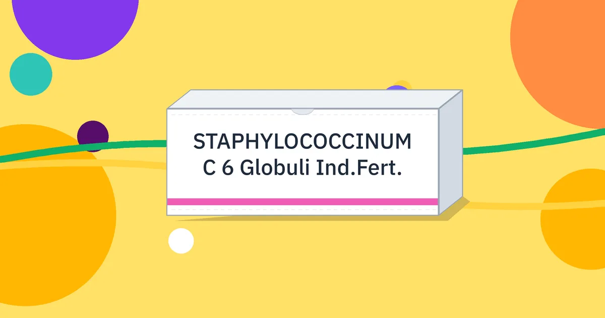 Symbolbild: Packung mit der Aufschrift STAPHYLOCOCCINUM C 6 Globuli Ind.Fert. (PZN 17663348) – Verfügbarkeit und Bezug in Apotheken in Frankfurt am Main