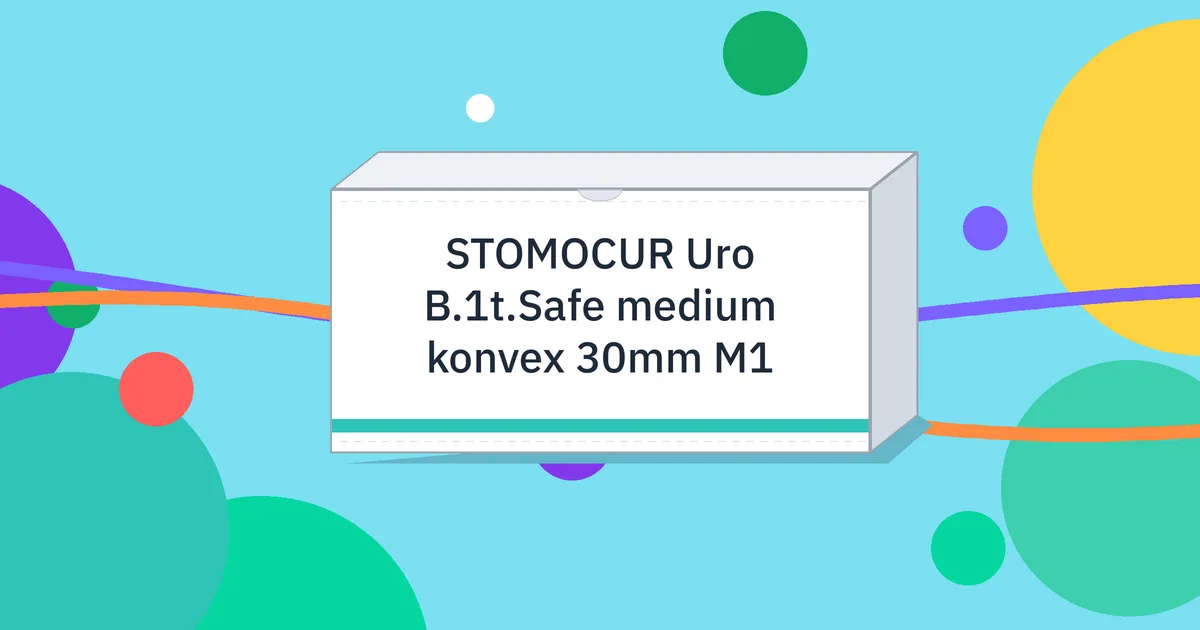Symbolbild: Packung mit der Aufschrift STOMOCUR Uro B.1t.Safe medium konvex 30mm M1 (PZN 17557770) – Verfügbarkeit und Bezug in Apotheken in Frankfurt am Main