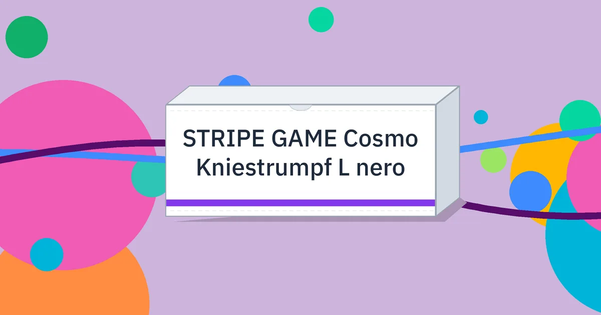 Symbolbild: Packung mit der Aufschrift STRIPE GAME Cosmo Kniestrumpf L nero (PZN 20209222) – Verfügbarkeit und Bezug in Apotheken in Frankfurt am Main