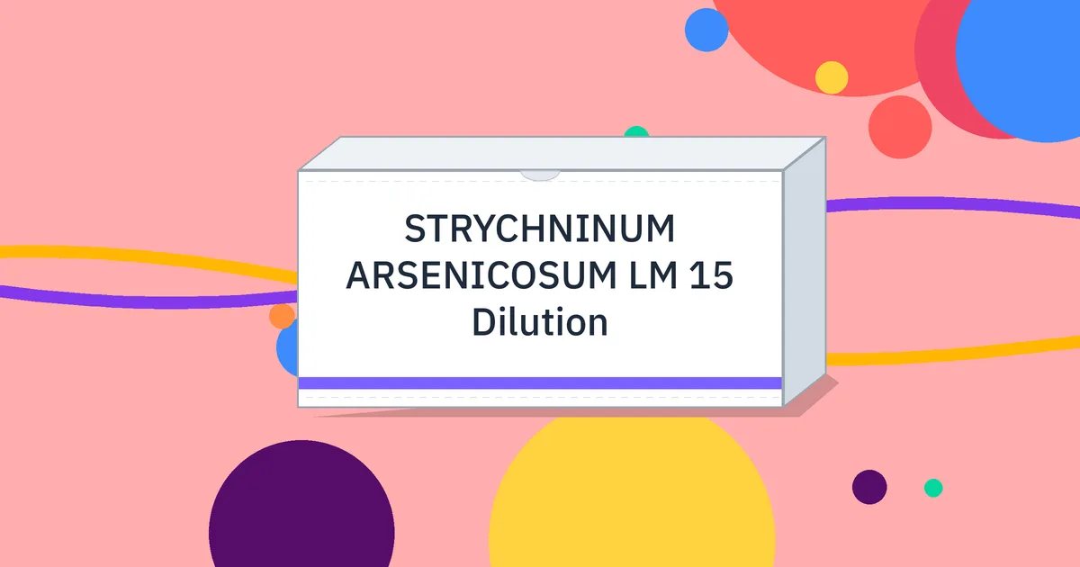 Symbolbild: Packung mit der Aufschrift STRYCHNINUM ARSENICOSUM LM 15 Dilution (PZN 13205821) – Verfügbarkeit und Bezug in Apotheken in Frankfurt am Main