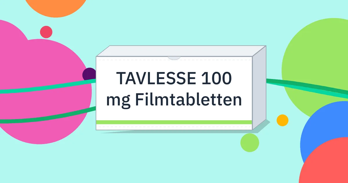 Symbolbild: Packung mit der Aufschrift TAVLESSE 100 mg Filmtabletten (PZN 19782100) – Verfügbarkeit und Bezug in Apotheken in Frankfurt am Main