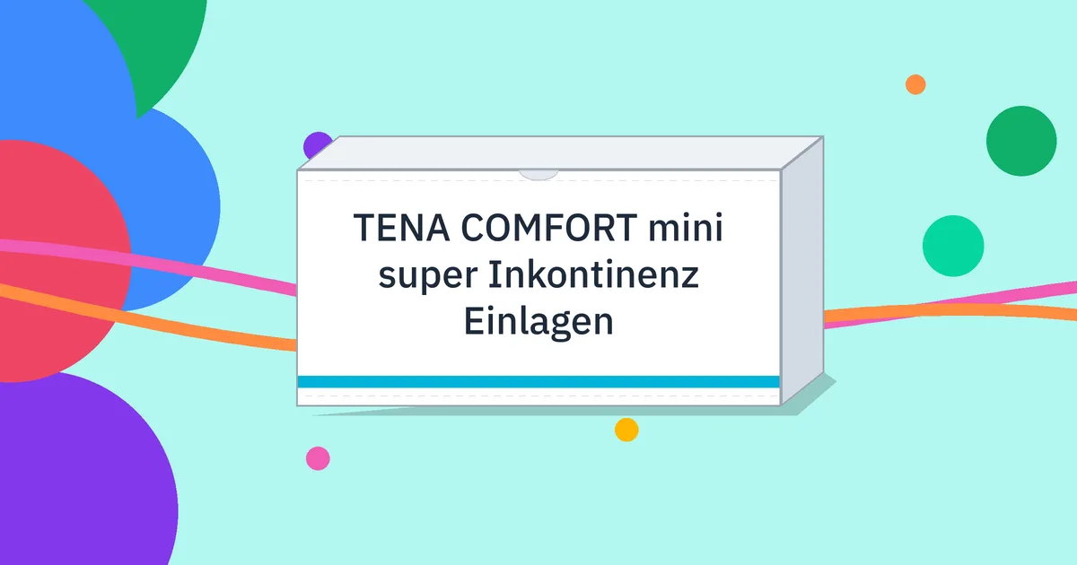 Symbolbild: Packung mit der Aufschrift TENA COMFORT mini super Inkontinenz Einlagen (PZN 14179882) – Verfügbarkeit und Bezug in Apotheken in Frankfurt am Main
