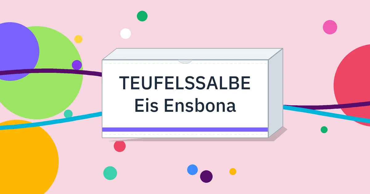 Symbolbild: Packung mit der Aufschrift TEUFELSSALBE Eis Ensbona (PZN 12740707) – Verfügbarkeit und Bezug in Apotheken in Frankfurt am Main