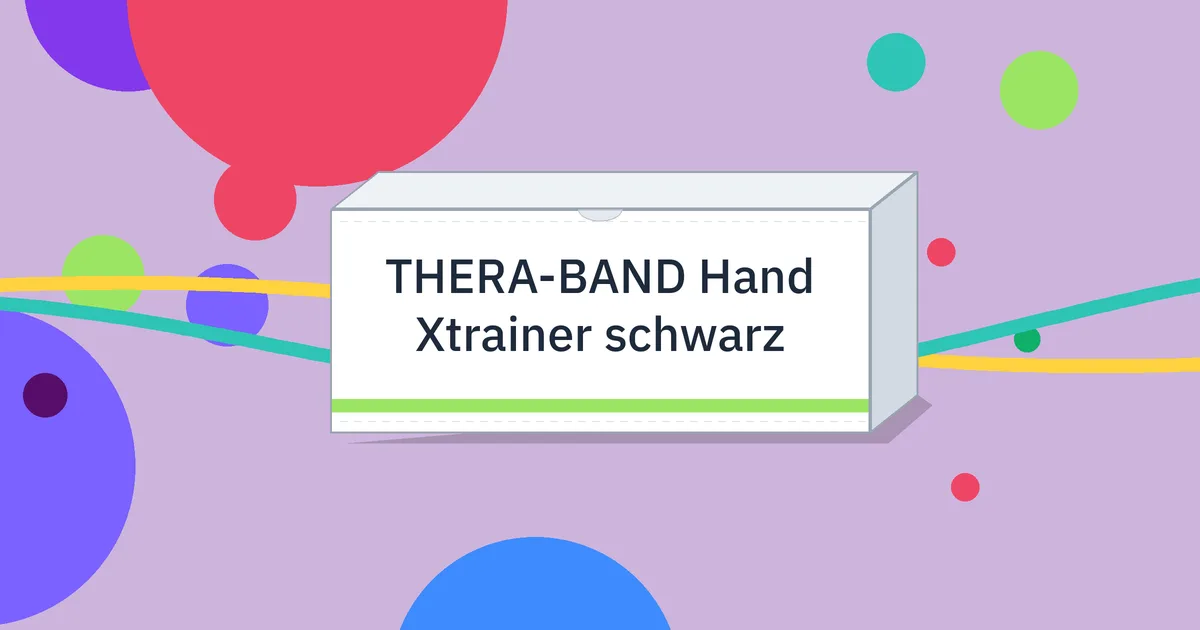 Symbolbild: Packung mit der Aufschrift THERA-BAND Hand Xtrainer schwarz (PZN 10305189) – Verfügbarkeit und Bezug in Apotheken in Frankfurt am Main