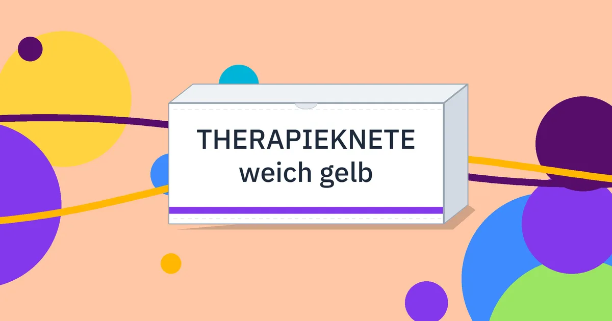 Symbolbild: Packung mit der Aufschrift THERAPIEKNETE weich gelb (PZN 13700561) – Verfügbarkeit und Bezug in Apotheken in Frankfurt am Main