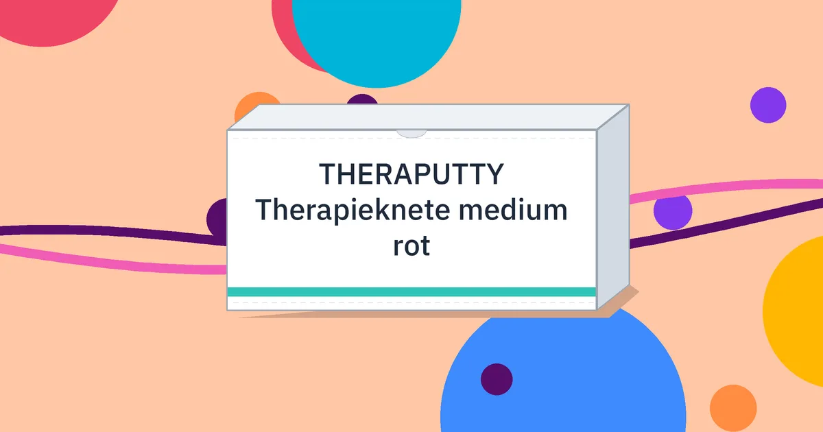 Symbolbild: Packung mit der Aufschrift THERAPUTTY Therapieknete medium rot (PZN 13712469) – Verfügbarkeit und Bezug in Apotheken in Frankfurt am Main