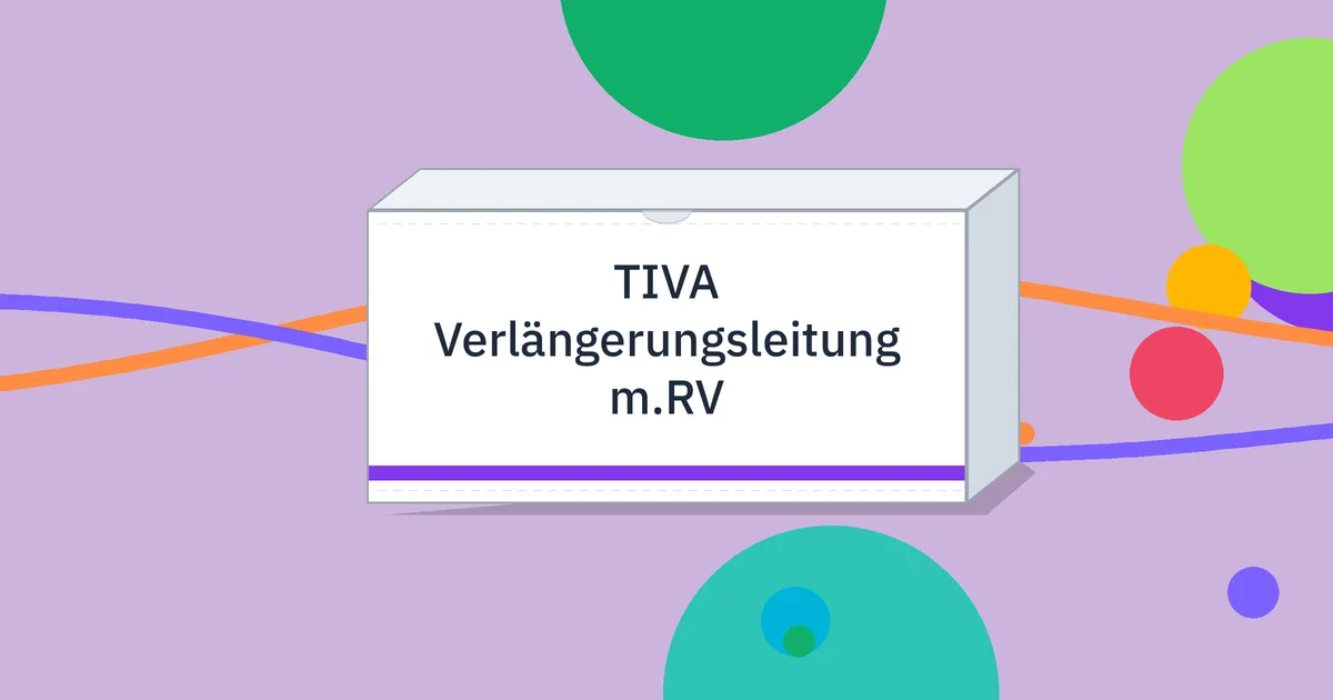 Symbolbild: Packung mit der Aufschrift TIVA Verlängerungsleitung m.RV (PZN 00653541) – Verfügbarkeit und Bezug in Apotheken in Frankfurt am Main