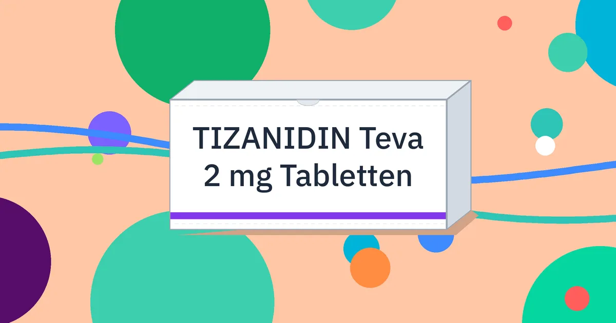 Symbolbild: Packung mit der Aufschrift TIZANIDIN Teva 2 mg Tabletten (PZN 06681171) – Verfügbarkeit und Bezug in Apotheken in Frankfurt am Main