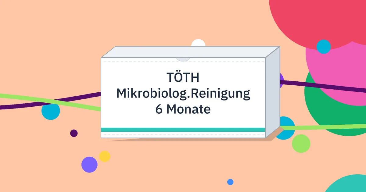 Symbolbild: Packung mit der Aufschrift TÖTH Mikrobiolog.Reinigung 6 Monate (PZN 02291496) – Verfügbarkeit und Bezug in Apotheken in Frankfurt am Main