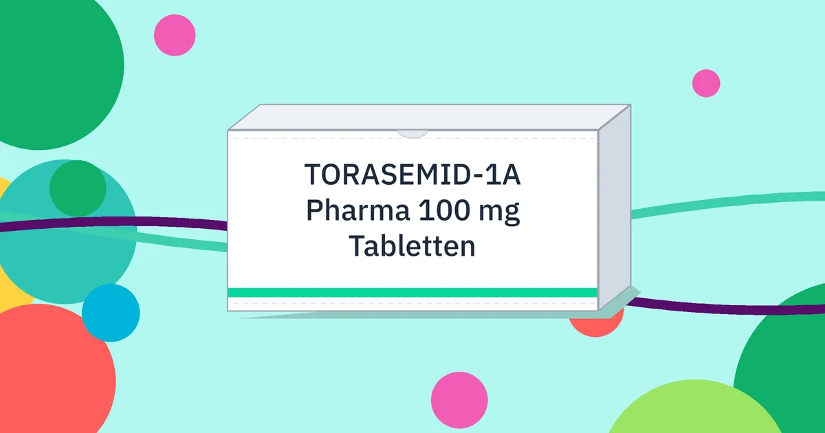 Symbolbild: Packung mit der Aufschrift TORASEMID-1A Pharma 100 mg Tabletten (PZN 05008182) – Verfügbarkeit und Bezug in Apotheken in Frankfurt am Main