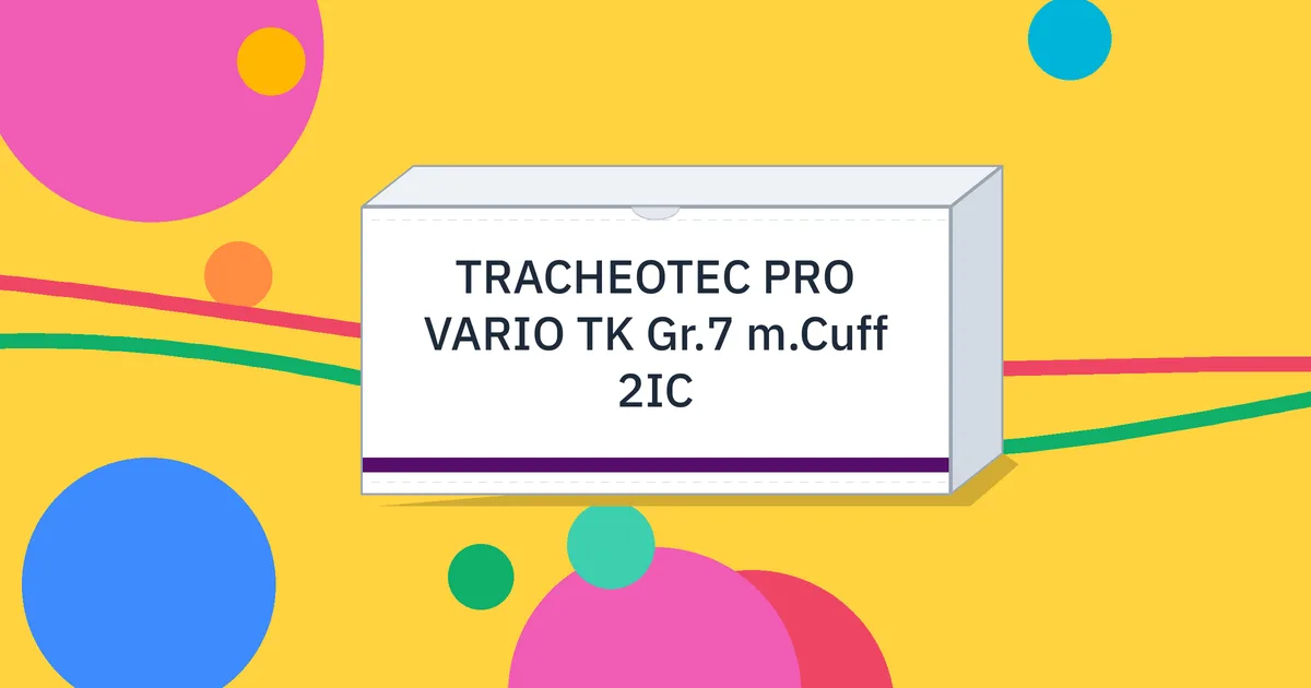 Symbolbild: Packung mit der Aufschrift TRACHEOTEC PRO VARIO TK Gr.7 m.Cuff 2IC (PZN 14285348) – Verfügbarkeit und Bezug in Apotheken in Frankfurt am Main