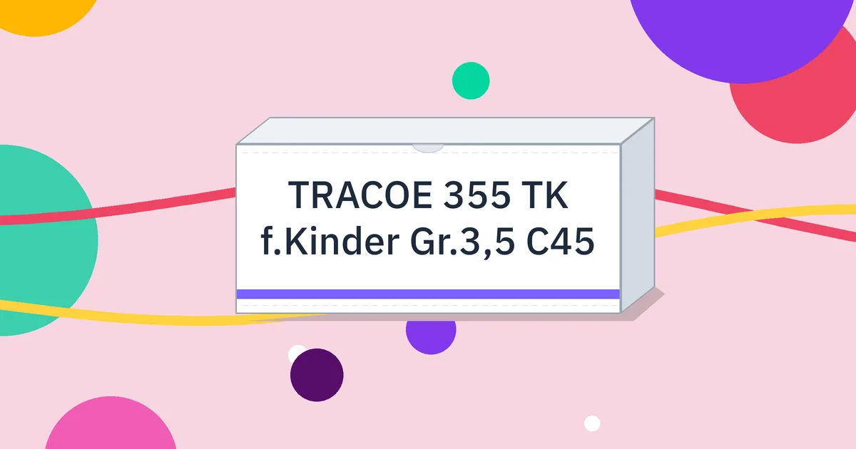 Symbolbild: Packung mit der Aufschrift TRACOE 355 TK f.Kinder Gr.3,5 C45 (PZN 11644054) – Verfügbarkeit und Bezug in Apotheken in Frankfurt am Main