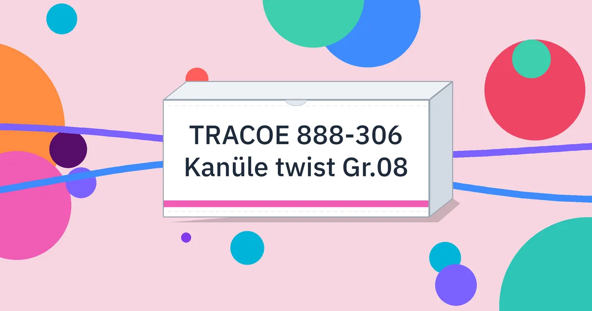Symbolbild: Packung mit der Aufschrift TRACOE 888-306 Kanüle twist Gr.08 (PZN 09944116) – Verfügbarkeit und Bezug in Apotheken in Frankfurt am Main