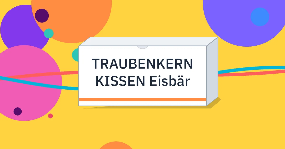 Symbolbild: Packung mit der Aufschrift TRAUBENKERN KISSEN Eisbär (PZN 16511487) – Verfügbarkeit und Bezug in Apotheken in Frankfurt am Main