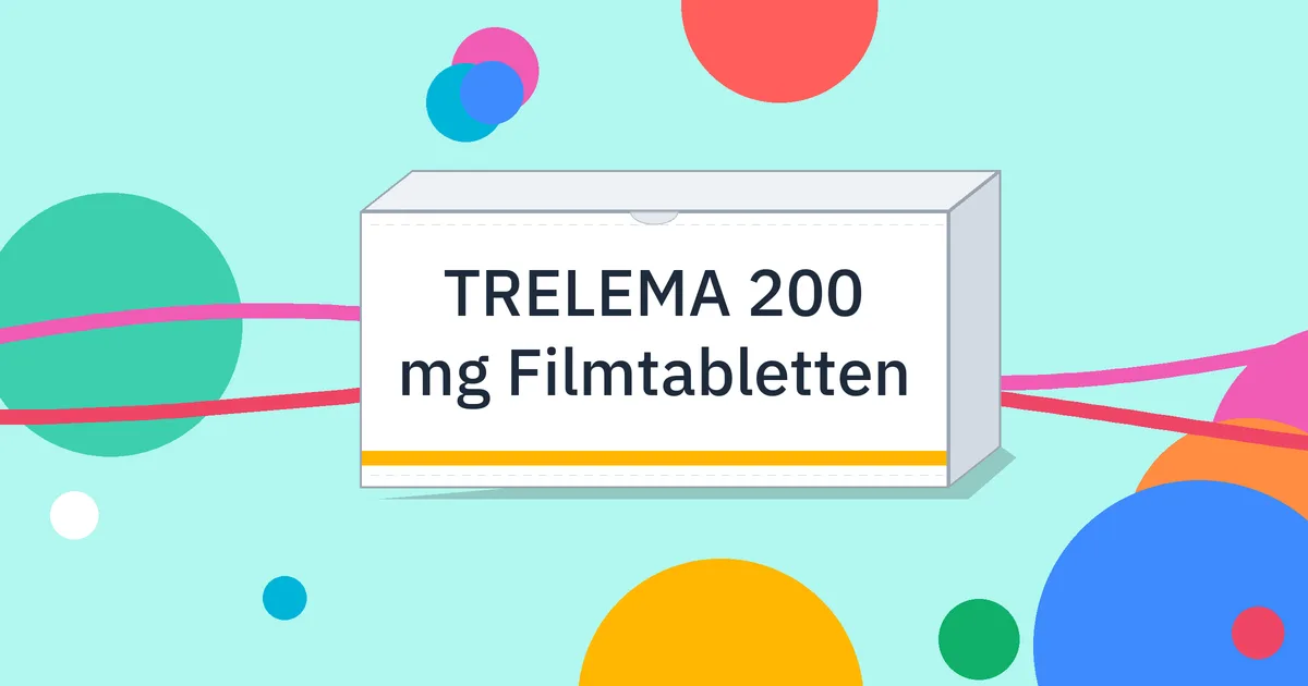 Symbolbild: Packung mit der Aufschrift TRELEMA 200 mg Filmtabletten (PZN 19835799) – Verfügbarkeit und Bezug in Apotheken in Frankfurt am Main