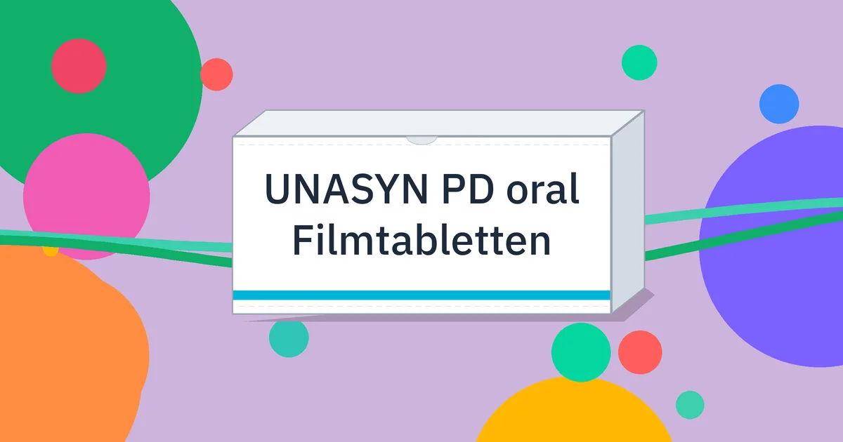 Symbolbild: Packung mit der Aufschrift UNASYN PD oral Filmtabletten (PZN 15746952) – Verfügbarkeit und Bezug in Apotheken in Frankfurt am Main