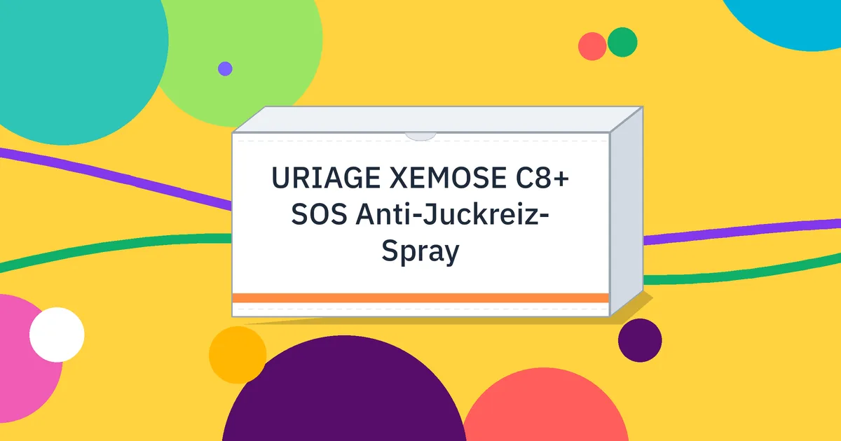 Symbolbild: Packung mit der Aufschrift URIAGE XEMOSE C8+ SOS Anti-Juckreiz-Spray (PZN 20083382) – Verfügbarkeit und Bezug in Apotheken in Frankfurt am Main