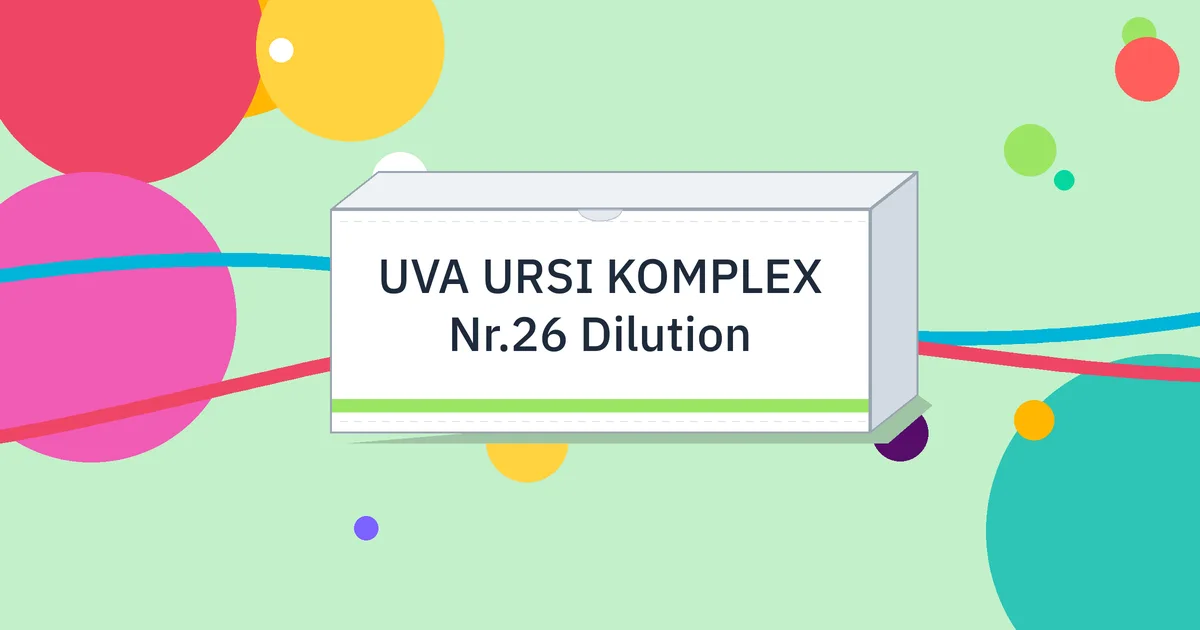 Symbolbild: Packung mit der Aufschrift UVA URSI KOMPLEX Nr.26 Dilution (PZN 01910750) – Verfügbarkeit und Bezug in Apotheken in Frankfurt am Main