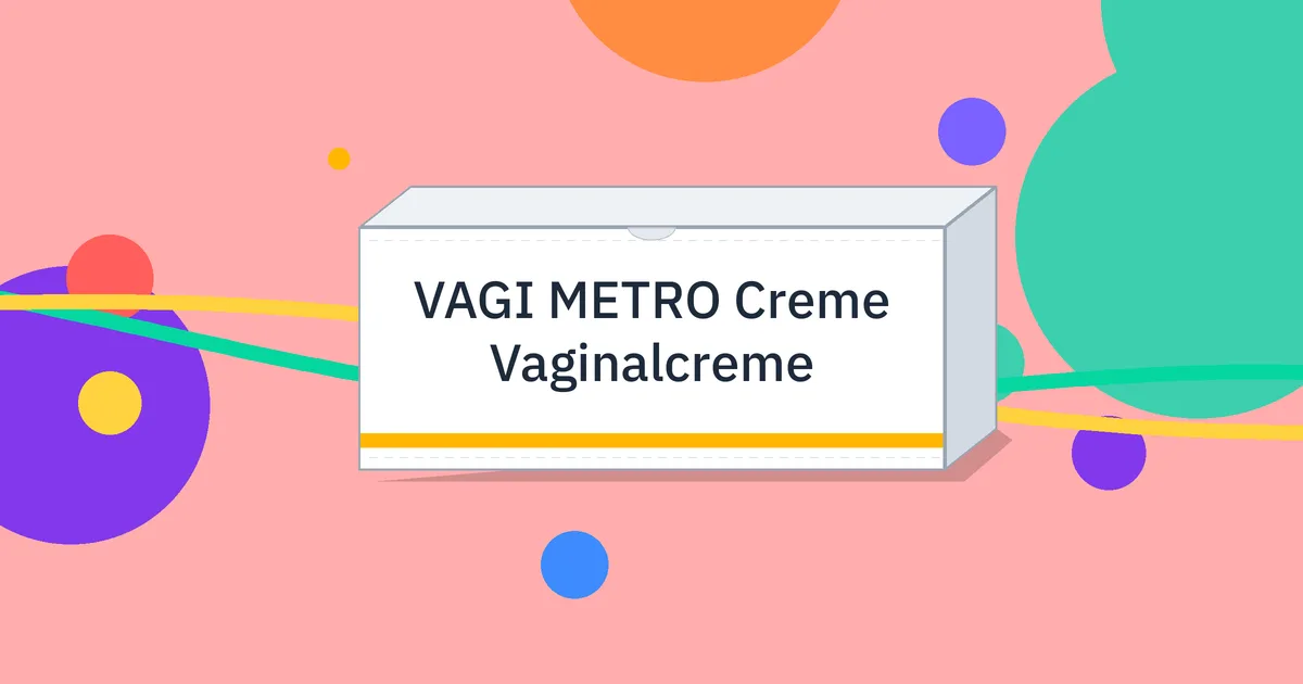 Symbolbild: Packung mit der Aufschrift VAGI METRO Creme Vaginalcreme (PZN 03882360) – Verfügbarkeit und Bezug in Apotheken in Frankfurt am Main