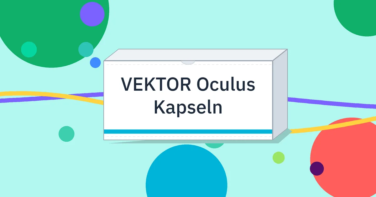 Symbolbild: Packung mit der Aufschrift VEKTOR Oculus Kapseln (PZN 20362969) – Verfügbarkeit und Bezug in Apotheken in Frankfurt am Main