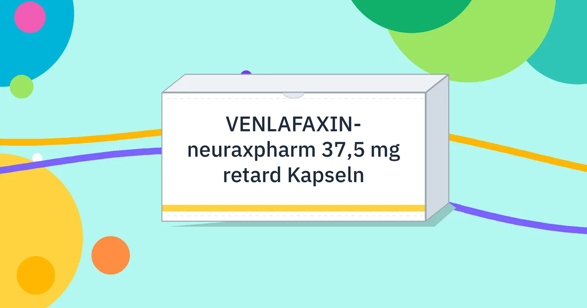 Symbolbild: Packung mit der Aufschrift VENLAFAXIN-neuraxpharm 37,5 mg retard Kapseln (PZN 05395210) – Verfügbarkeit und Bezug in Apotheken in Frankfurt am Main