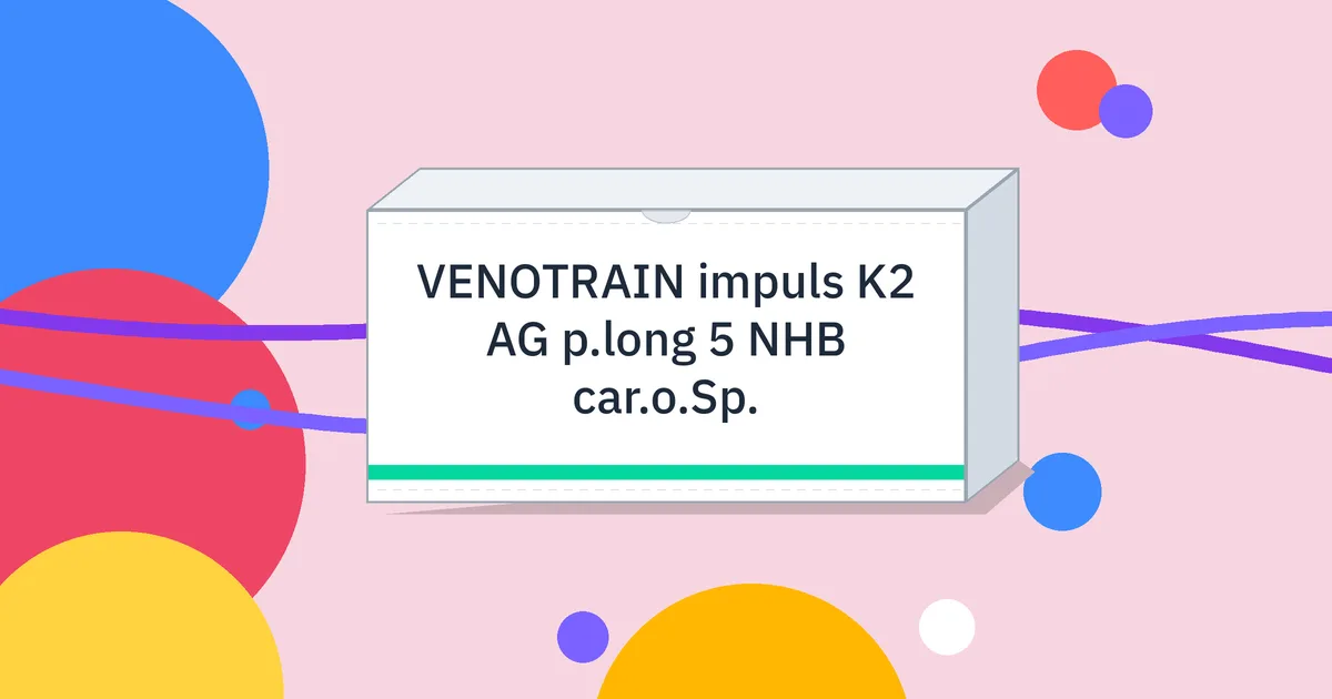 Symbolbild: Packung mit der Aufschrift VENOTRAIN impuls K2 AG p.long 5 NHB car.o.Sp. (PZN 08421818) – Verfügbarkeit und Bezug in Apotheken in Frankfurt am Main