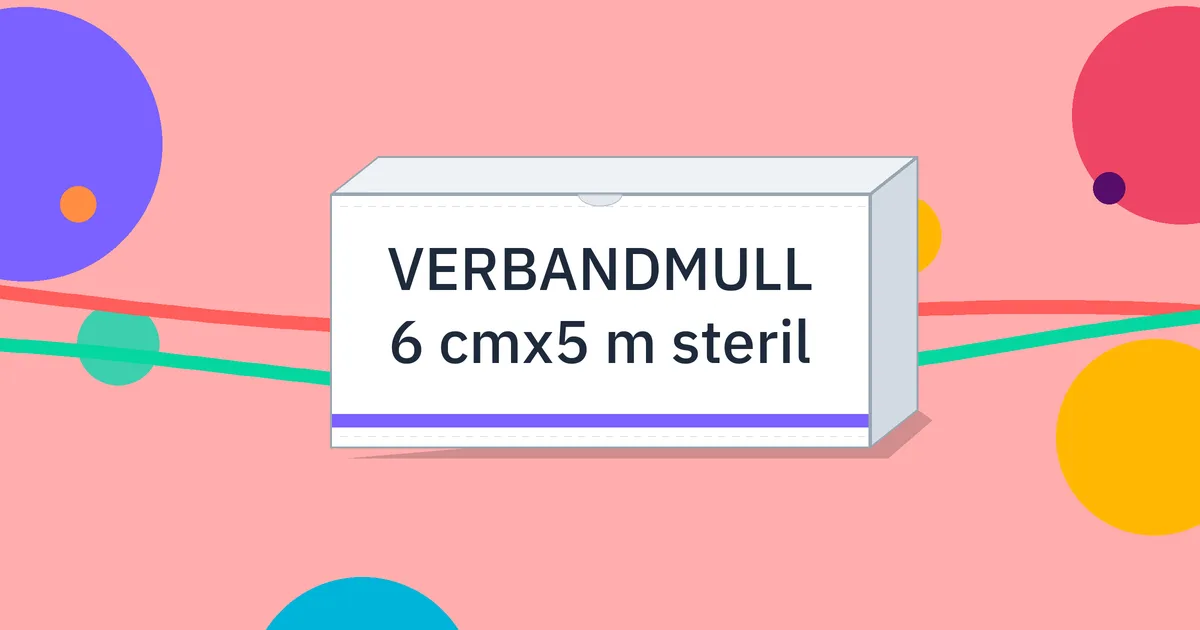 Symbolbild: Packung mit der Aufschrift VERBANDMULL 6 cmx5 m steril (PZN 07194697) – Verfügbarkeit und Bezug in Apotheken in Frankfurt am Main