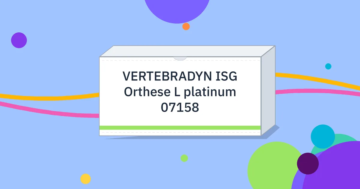 Symbolbild: Packung mit der Aufschrift VERTEBRADYN ISG Orthese L platinum 07158 (PZN 13704263) – Verfügbarkeit und Bezug in Apotheken in Frankfurt am Main