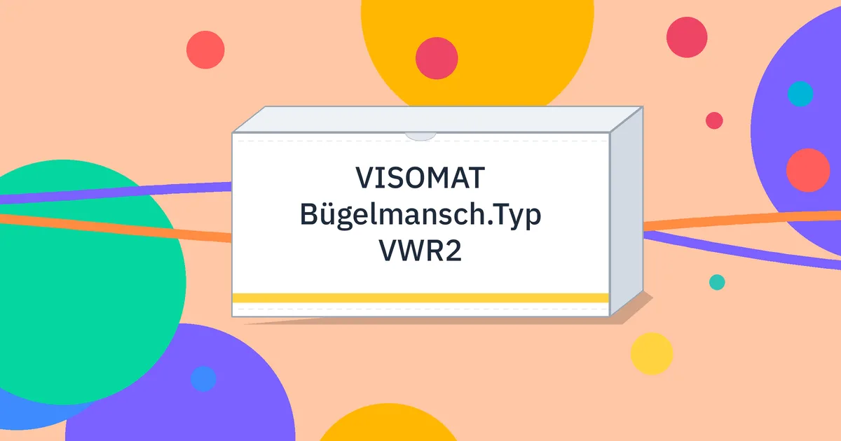 Symbolbild: Packung mit der Aufschrift VISOMAT Bügelmansch.Typ VWR2 (PZN 17152866) – Verfügbarkeit und Bezug in Apotheken in Frankfurt am Main
