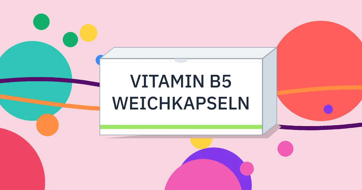 Symbolbild: Packung mit der Aufschrift VITAMIN B5 WEICHKAPSELN (PZN 17436457) – Verfügbarkeit und Bezug in Apotheken in Frankfurt am Main