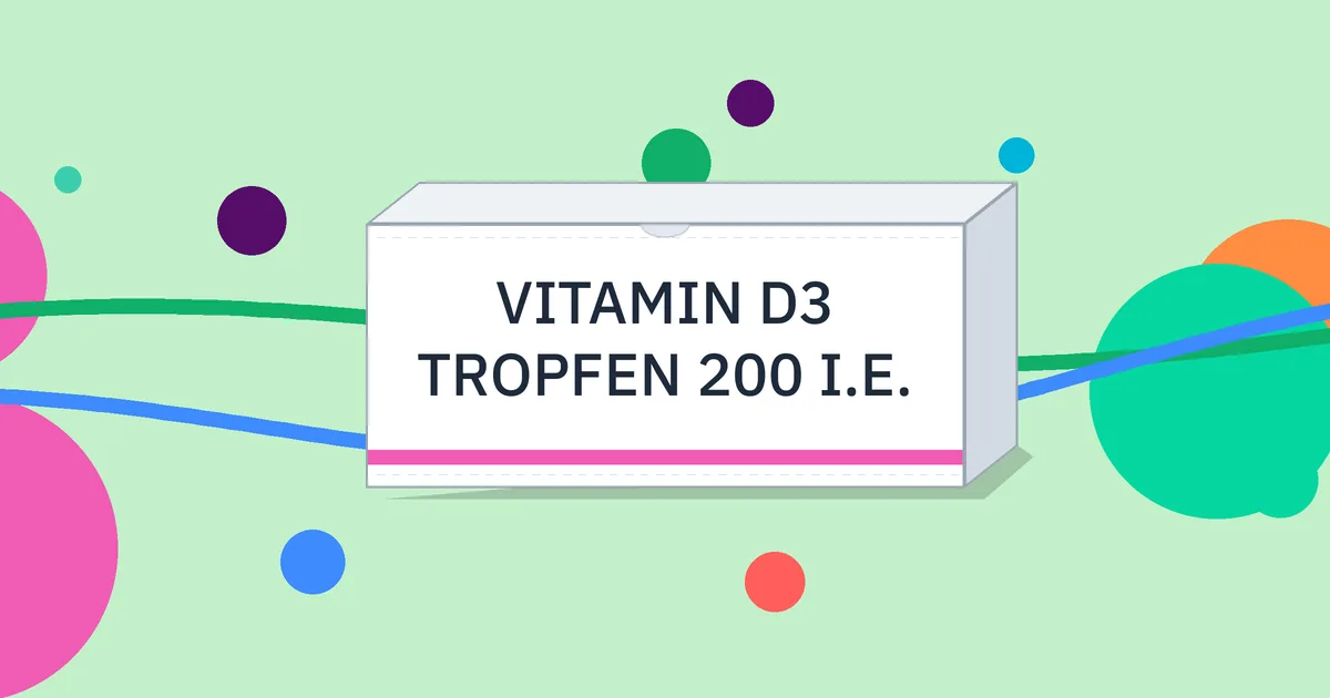 Symbolbild: Packung mit der Aufschrift VITAMIN D3 TROPFEN 200 I.E. (PZN 17966043) – Verfügbarkeit und Bezug in Apotheken in Frankfurt am Main