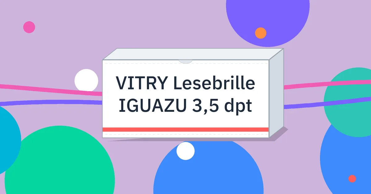 Symbolbild: Packung mit der Aufschrift VITRY Lesebrille IGUAZU 3,5 dpt (PZN 16788378) – Verfügbarkeit und Bezug in Apotheken in Frankfurt am Main