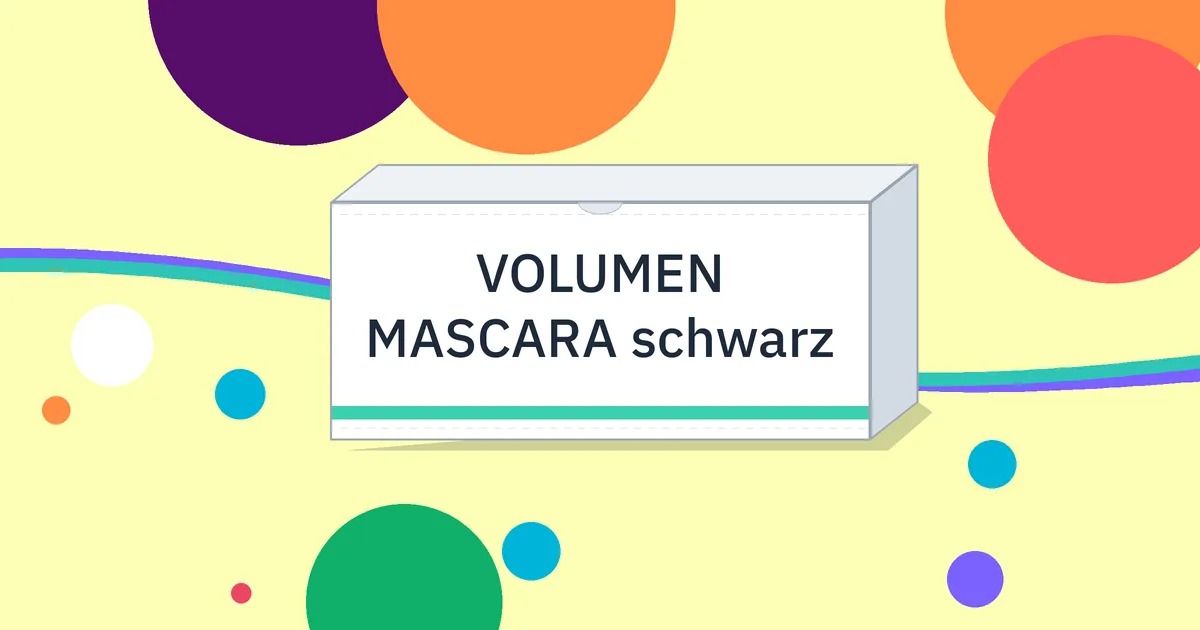 Symbolbild: Packung mit der Aufschrift VOLUMEN MASCARA schwarz (PZN 08612487) – Verfügbarkeit und Bezug in Apotheken in Frankfurt am Main