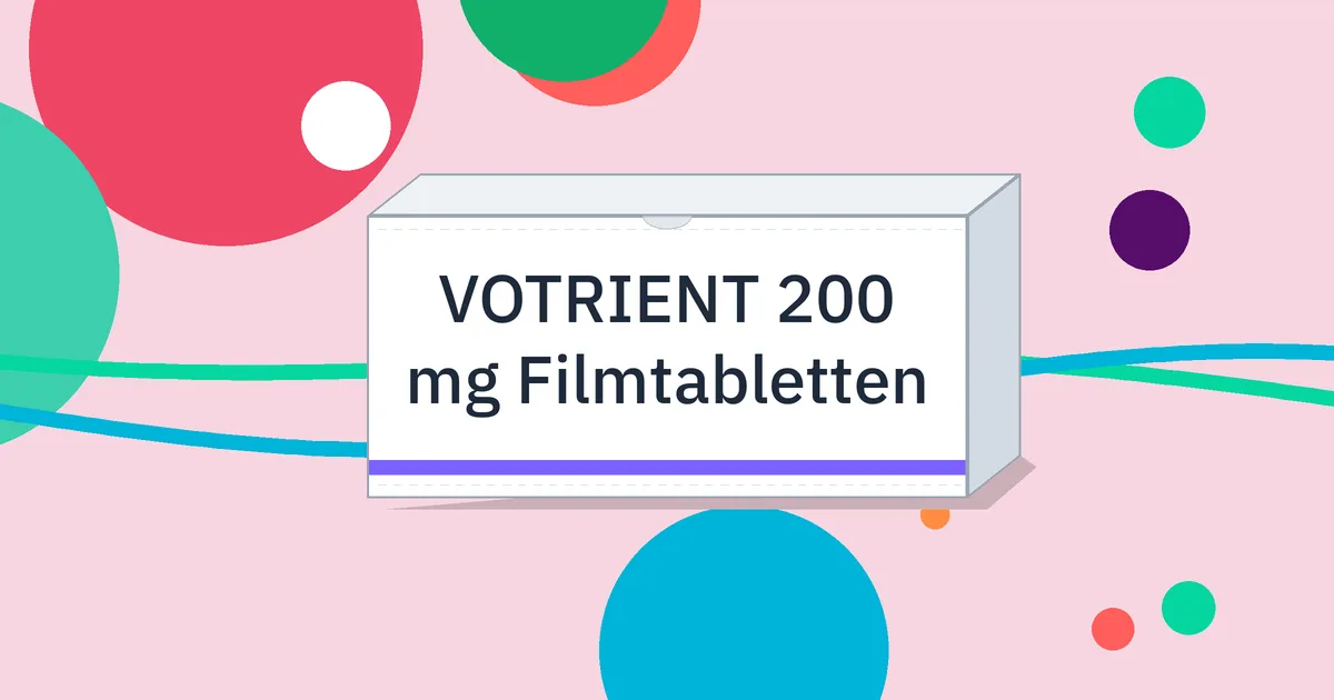 Symbolbild: Packung mit der Aufschrift VOTRIENT 200 mg Filmtabletten (PZN 06431764) – Verfügbarkeit und Bezug in Apotheken in Frankfurt am Main