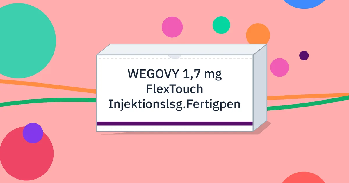 Symbolbild: Packung mit der Aufschrift WEGOVY 1,7 mg FlexTouch Injektionslsg.Fertigpen (PZN 18887392) – Verfügbarkeit und Bezug in Apotheken in Frankfurt am Main