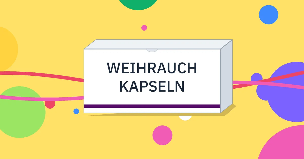 Symbolbild: Packung mit der Aufschrift WEIHRAUCH KAPSELN (PZN 01692201) – Verfügbarkeit und Bezug in Apotheken in Frankfurt am Main