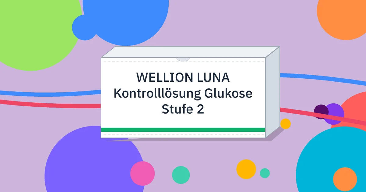 Symbolbild: Packung mit der Aufschrift WELLION LUNA Kontrolllösung Glukose Stufe 2 (PZN 10182829) – Verfügbarkeit und Bezug in Apotheken in Frankfurt am Main
