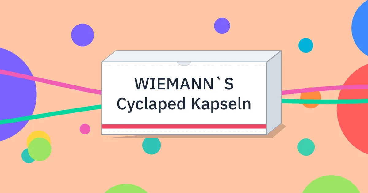 Symbolbild: Packung mit der Aufschrift WIEMANN`S Cyclaped Kapseln (PZN 02431394) – Verfügbarkeit und Bezug in Apotheken in Frankfurt am Main