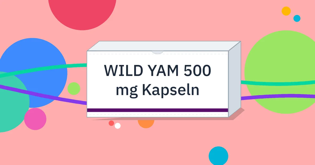 Symbolbild: Packung mit der Aufschrift WILD YAM 500 mg Kapseln (PZN 11516511) – Verfügbarkeit und Bezug in Apotheken in Frankfurt am Main