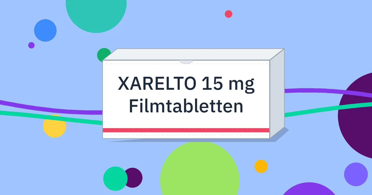 Symbolbild: Packung mit der Aufschrift XARELTO 15 mg Filmtabletten (PZN 14336206) – Verfügbarkeit und Bezug in Apotheken in Frankfurt am Main