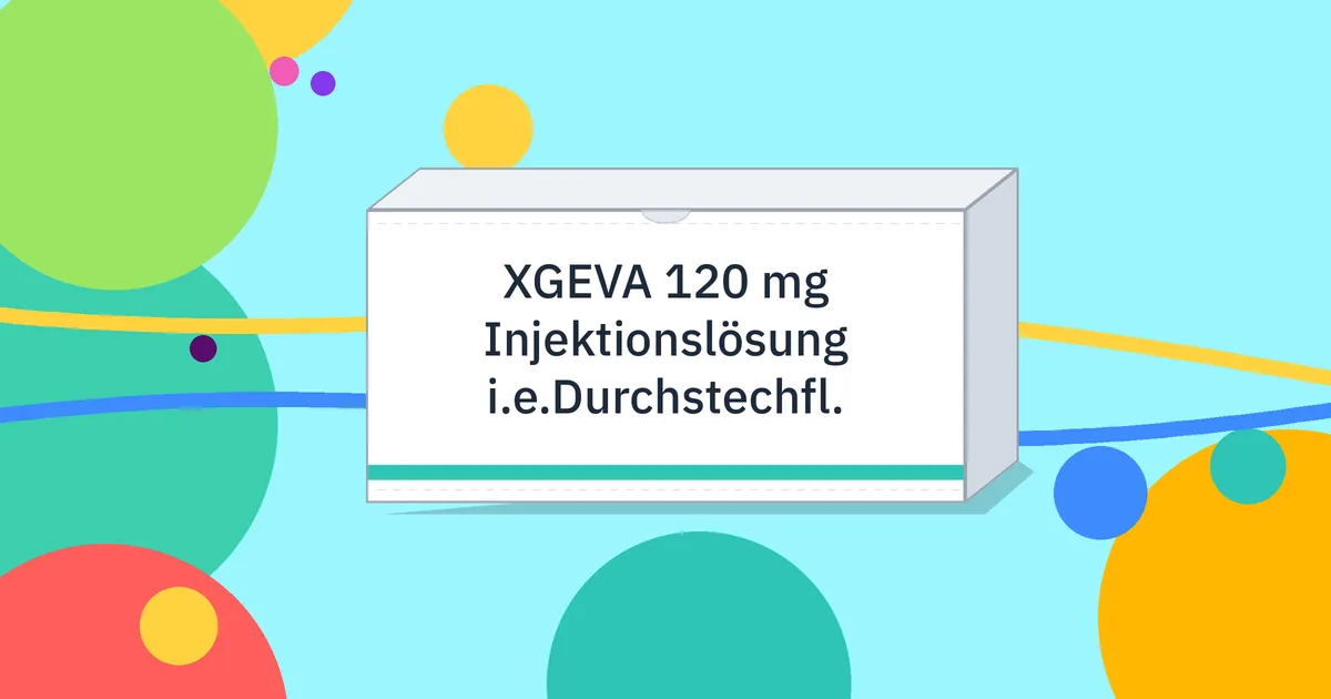 Symbolbild: Packung mit der Aufschrift XGEVA 120 mg Injektionslösung i.e.Durchstechfl. (PZN 20054937) – Verfügbarkeit und Bezug in Apotheken in Frankfurt am Main