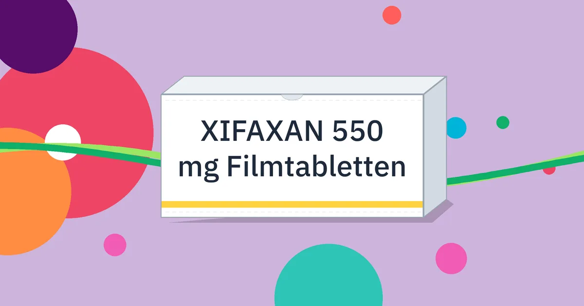 Symbolbild: Packung mit der Aufschrift XIFAXAN 550 mg Filmtabletten (PZN 17411960) – Verfügbarkeit und Bezug in Apotheken in Frankfurt am Main